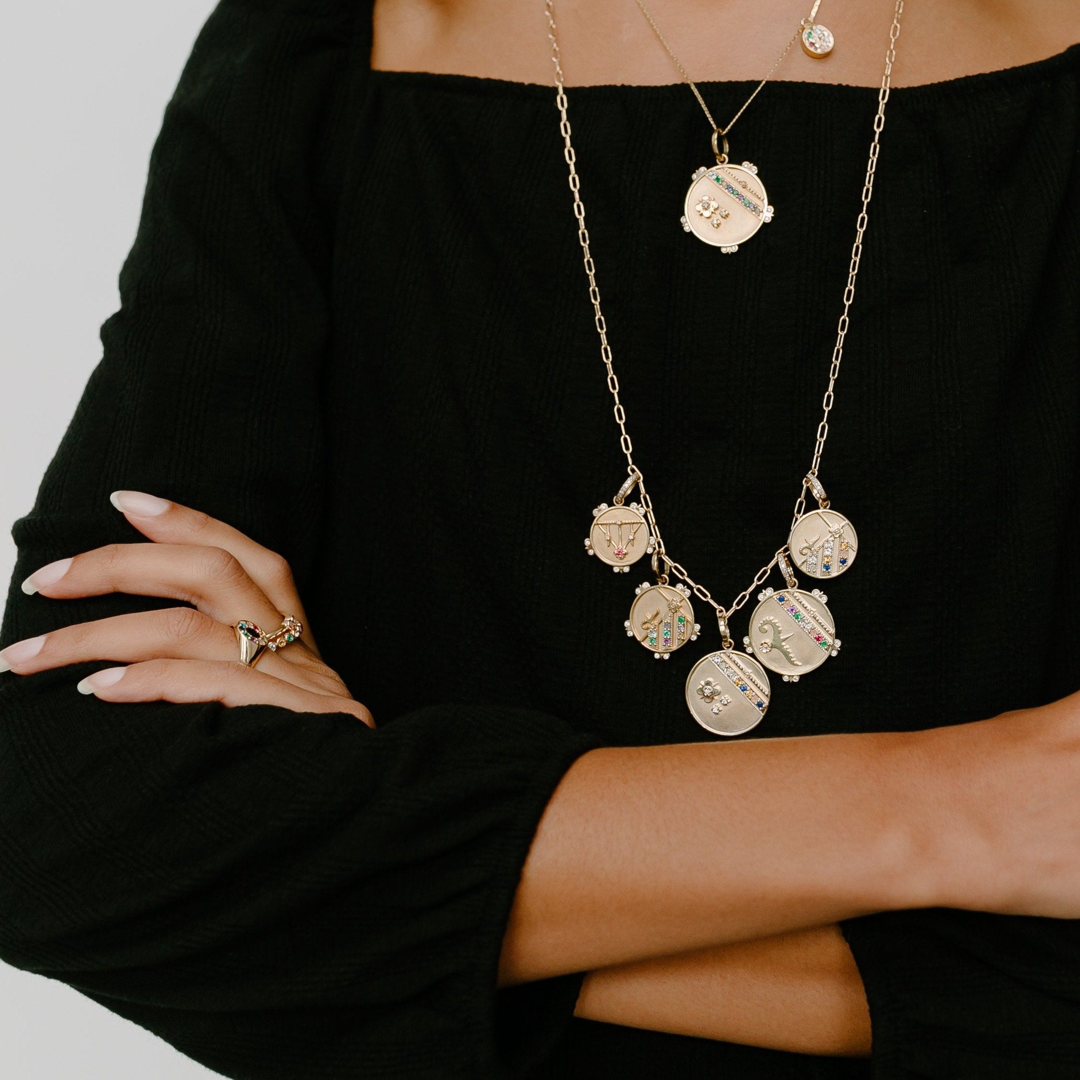 Small (18mm) Mountain Medallion - "Always You" Message - 9 Stones ...