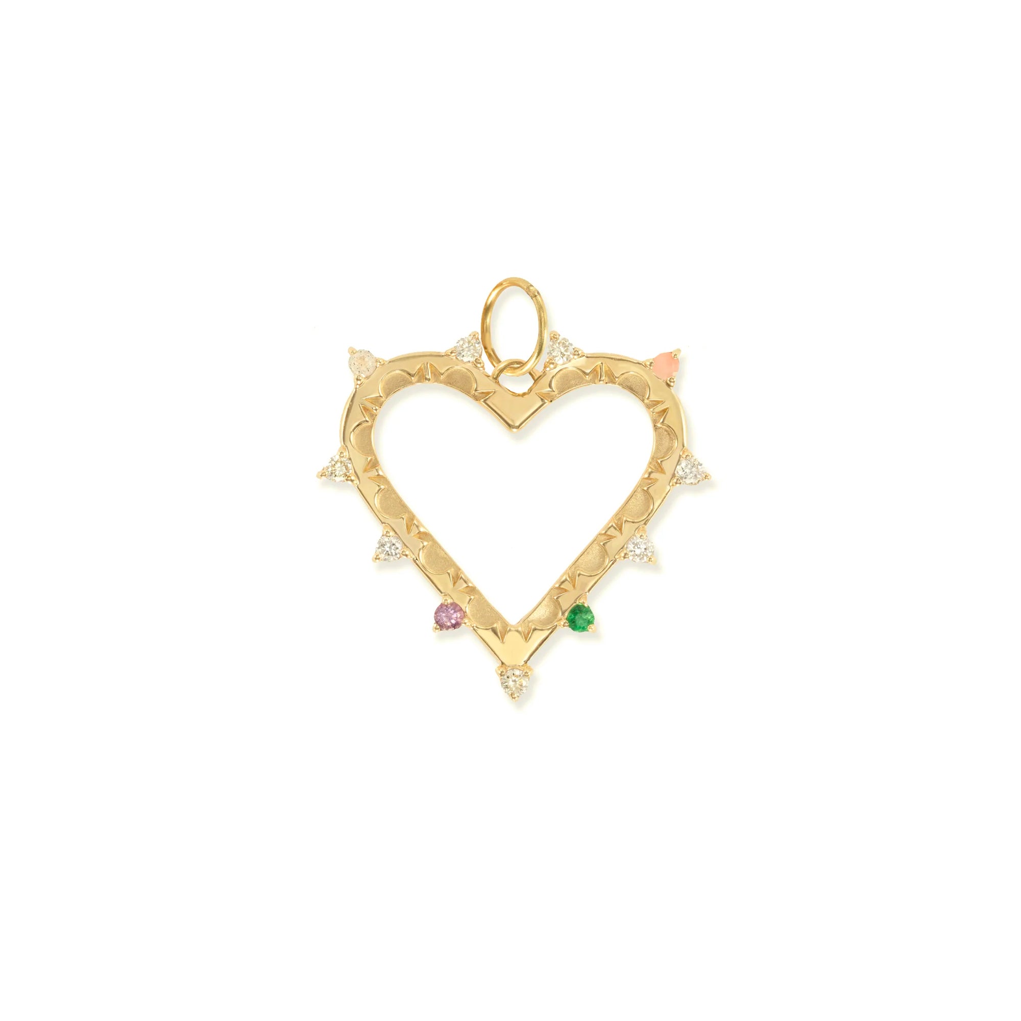 Small Open Heart Gemstone Medallion "Love" – Scribe Jewelry