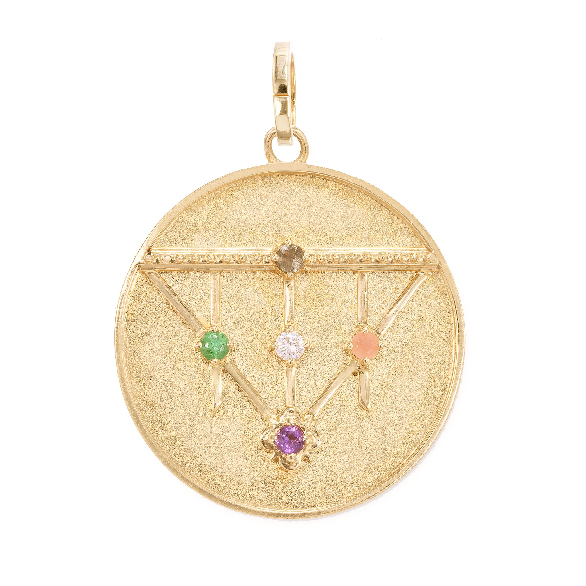 Large (25mm) Lace Shield Medallion - "Love" - 4 Stones – Scribe Jewelry