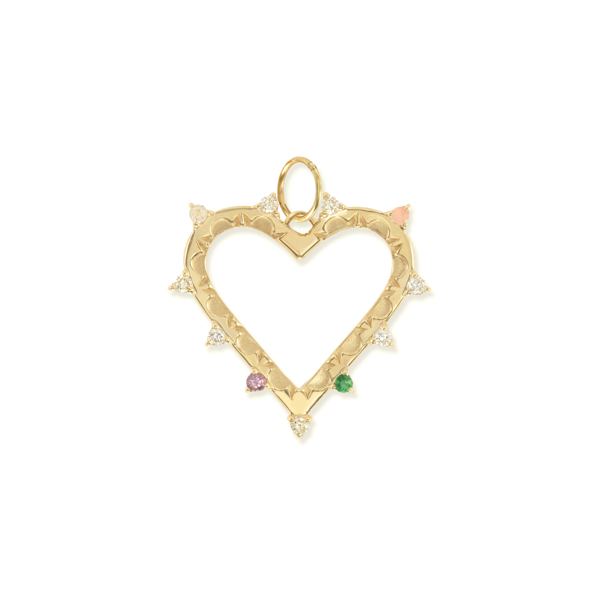 Large Open Heart Gemstone Medallion "Love" – Scribe Jewelry