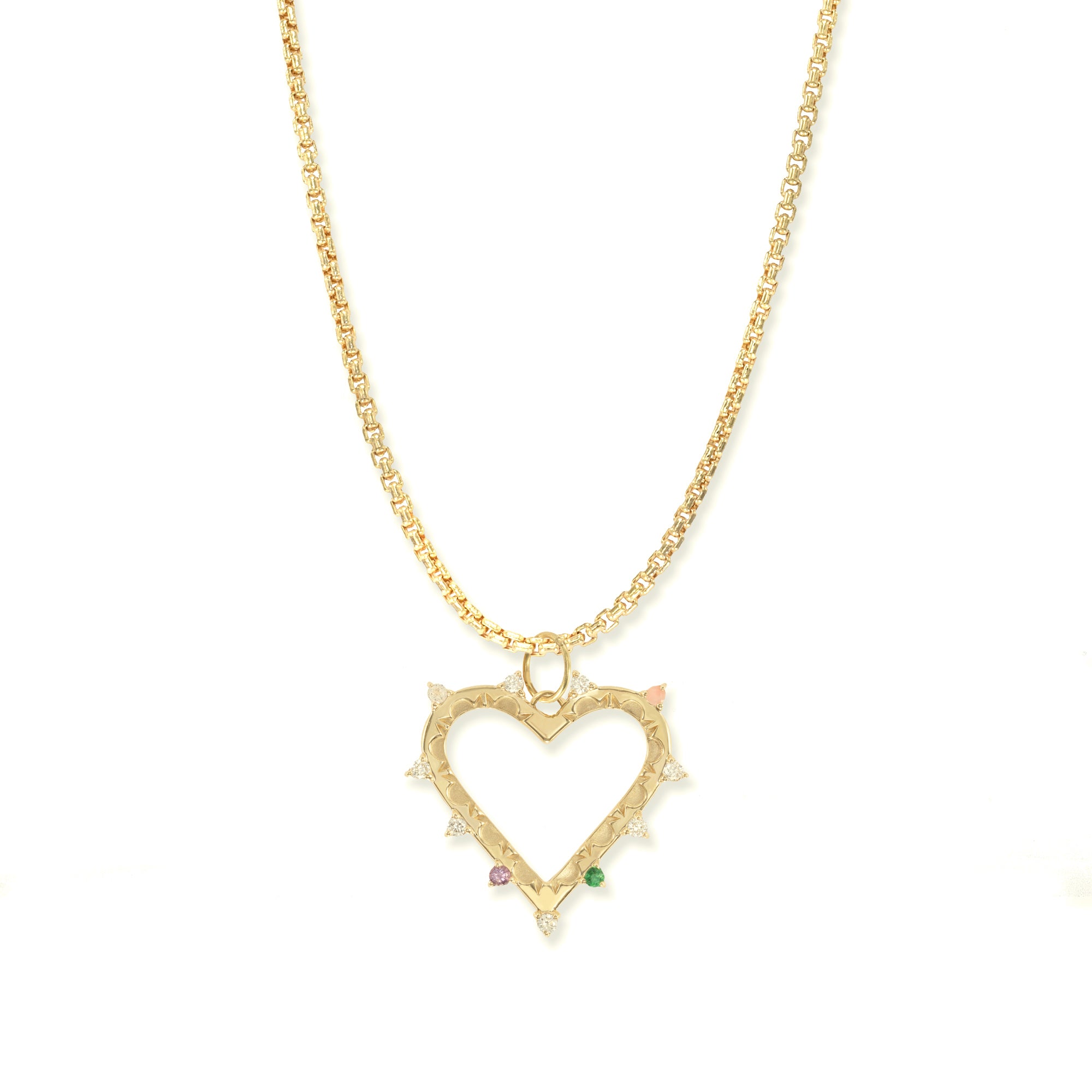 Small Open Heart Gemstone Medallion "Love" – Scribe Jewelry