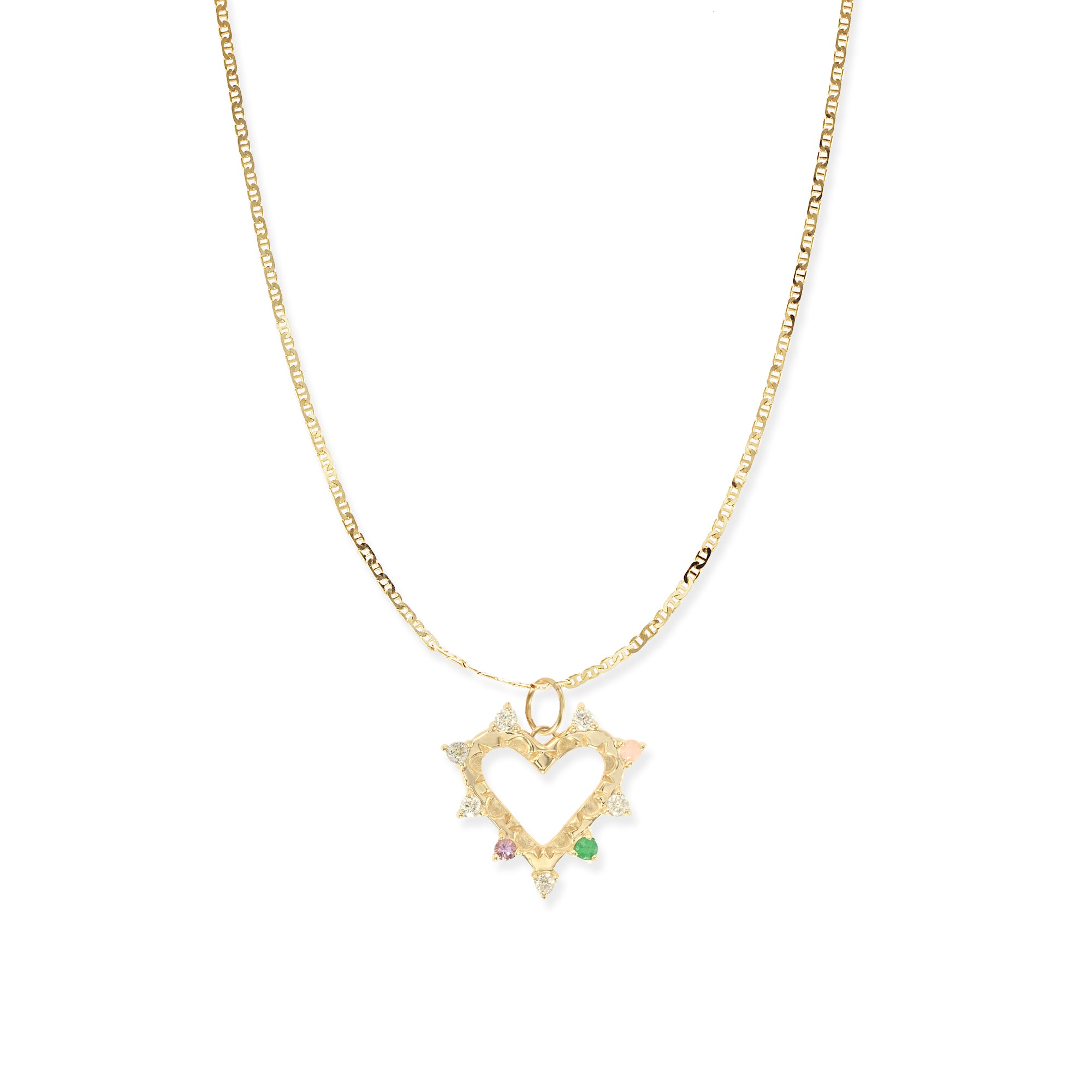 Mini Open Heart Gemstone Medallion "Love" – Scribe Jewelry